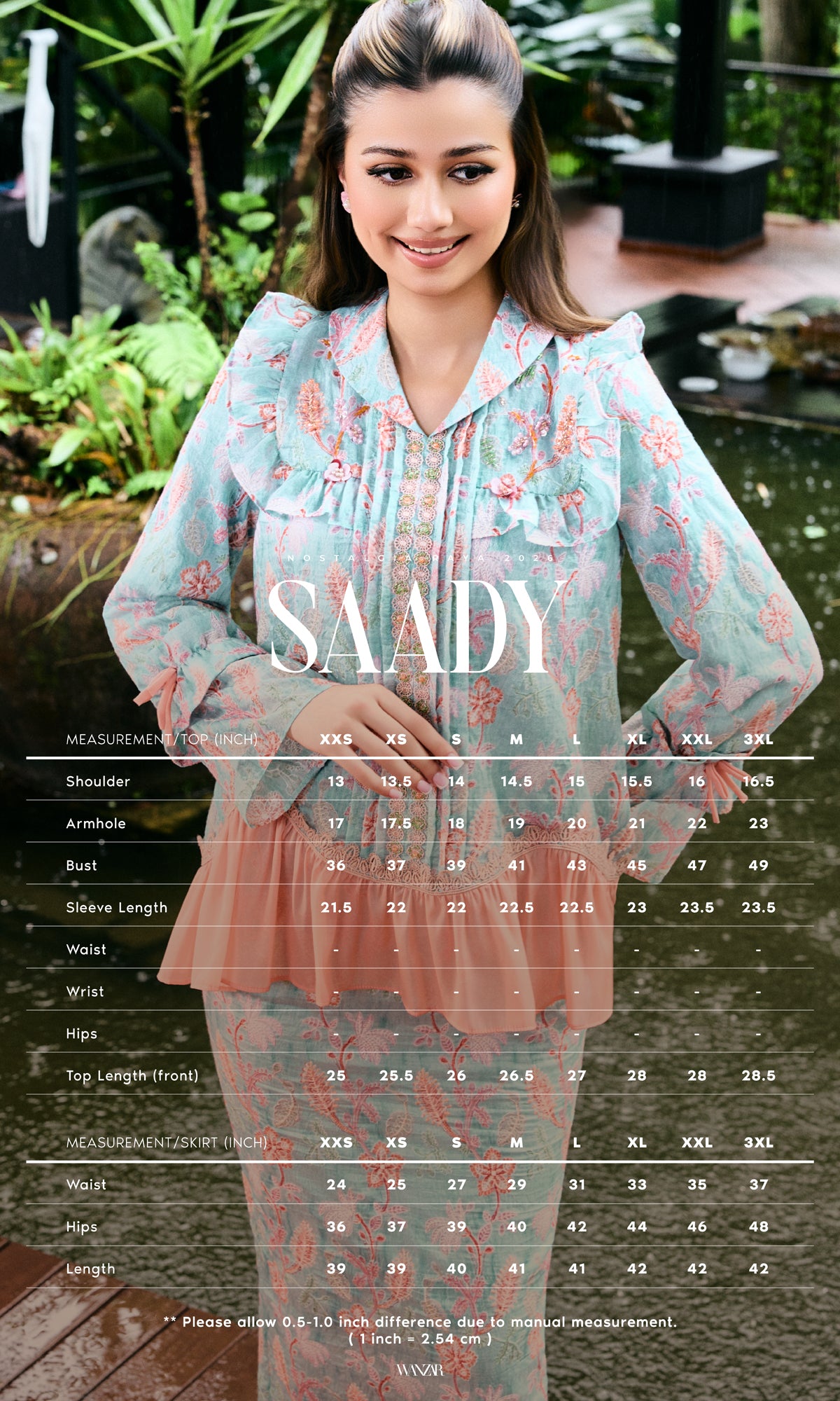 Saady Kurung in Peach Capri